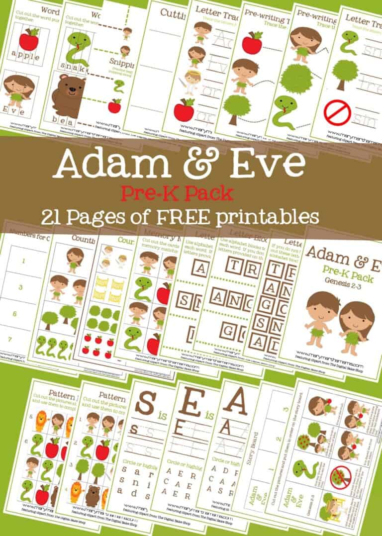 Adam and Eve Story for Kids [Free Printable Activities] – Mary Martha Mama