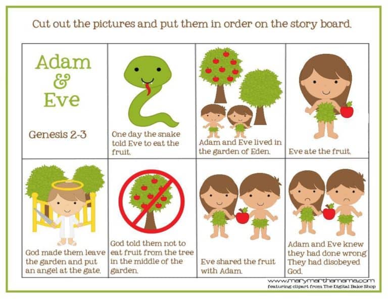 Adam and Eve Story for Kids [Free Printable Activities] – Mary Martha Mama
