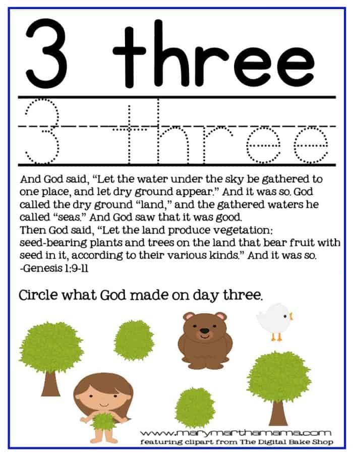 Creation Bible Story for Preschoolers Activity Pack – Mary Martha Mama
