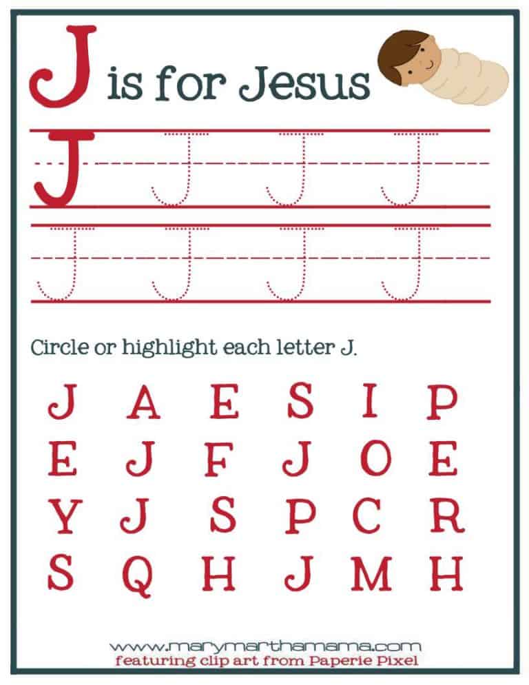 Christmas Worksheets for Preschoolers [Jesus' Birth] – Mary Martha Mama