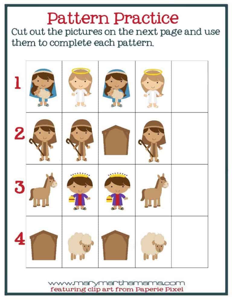 Christmas Worksheets for Preschoolers [Jesus' Birth] – Mary Martha Mama
