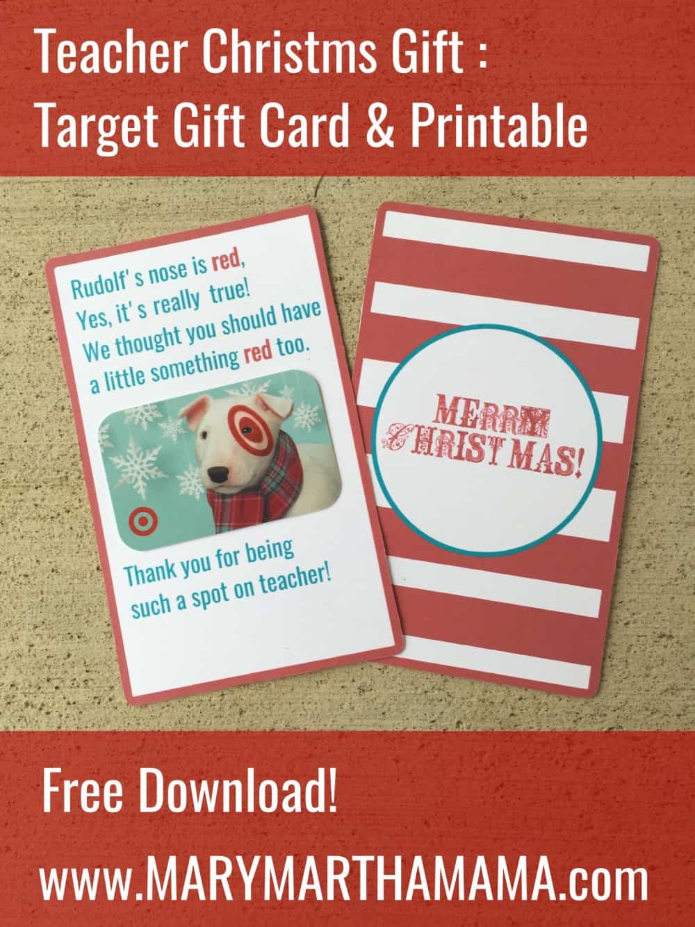 Teacher Christmas Gift: Target Gift Card Printable – Mary Martha Mama