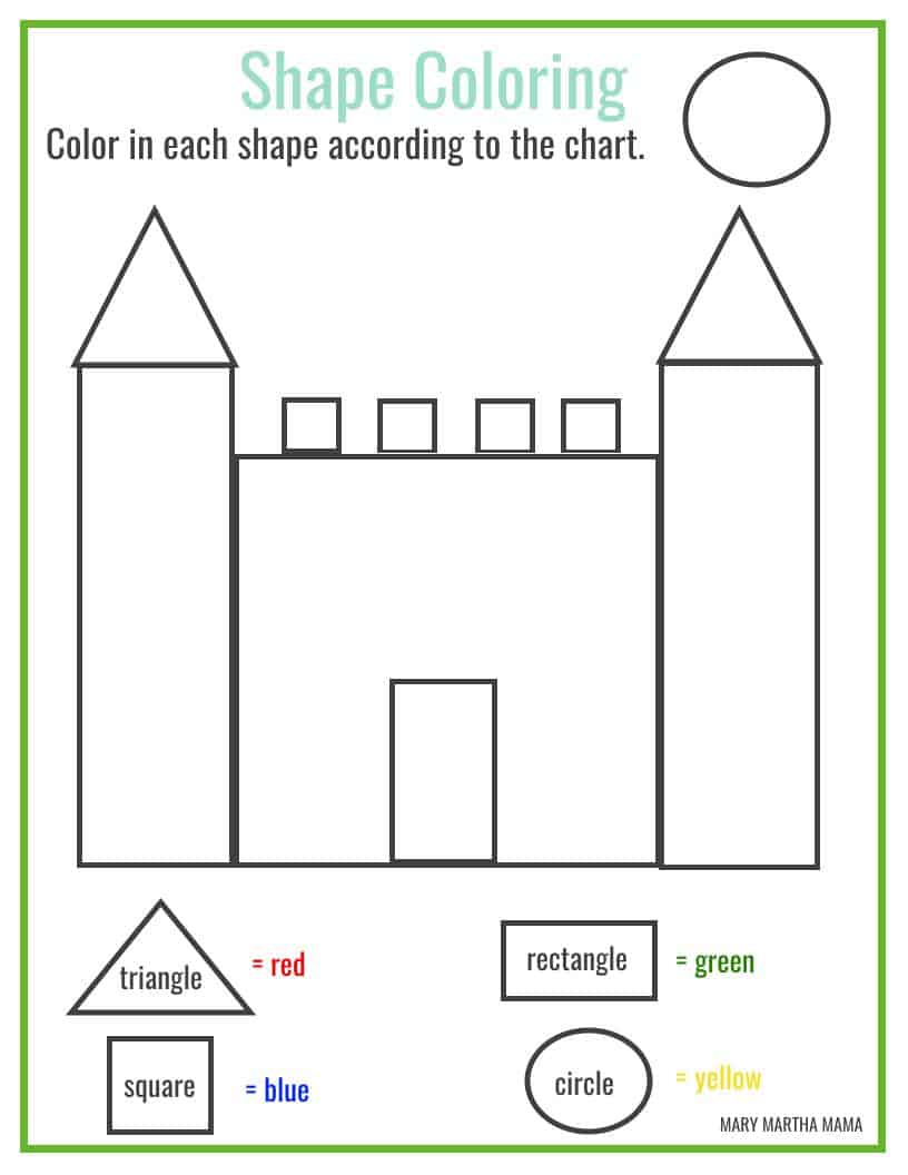 Shapes Worksheets For Preschool Free Printables Mary Kindergarten 