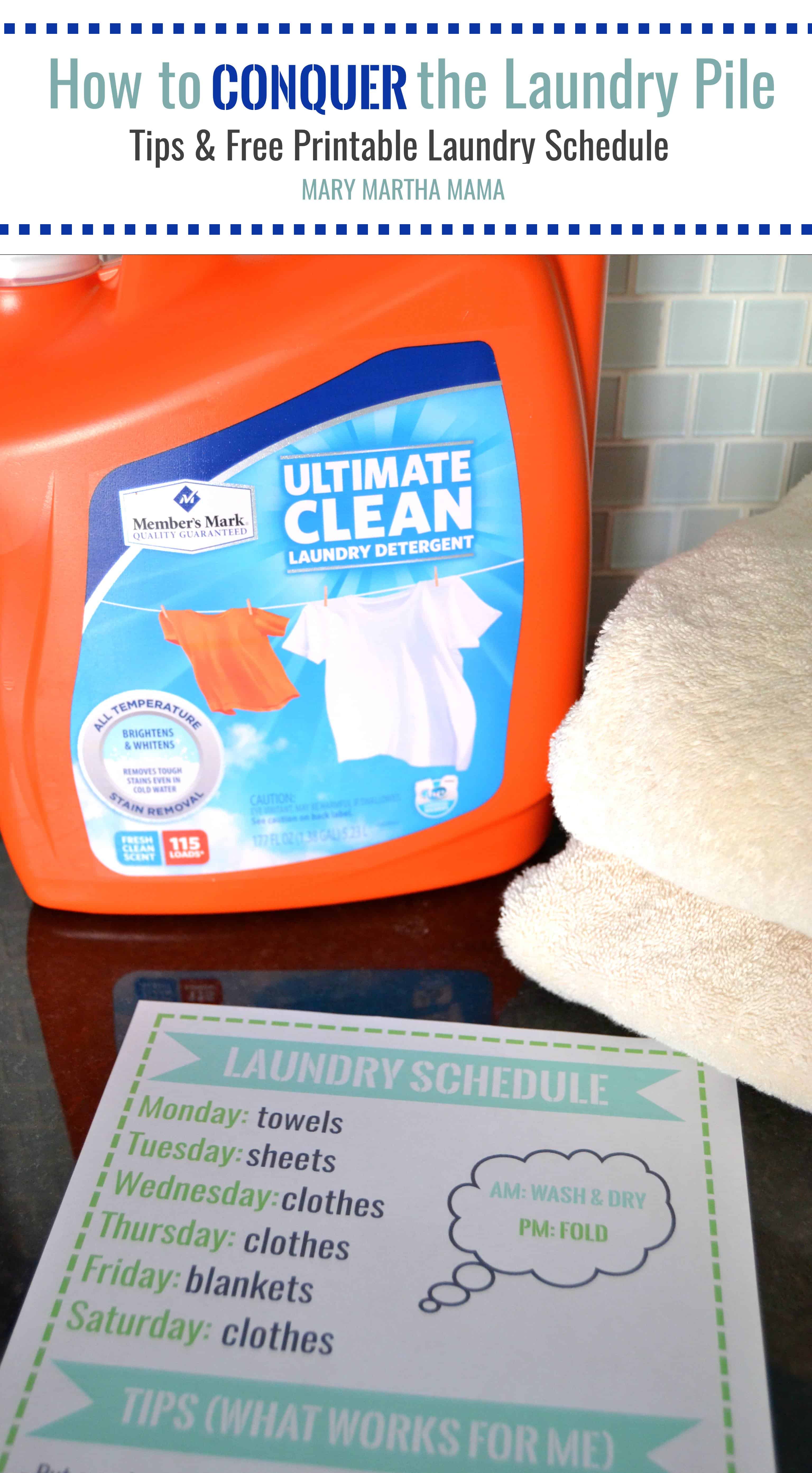 How to Conquer the Laundry Pile [with a free Printable Laundry Schedule ...