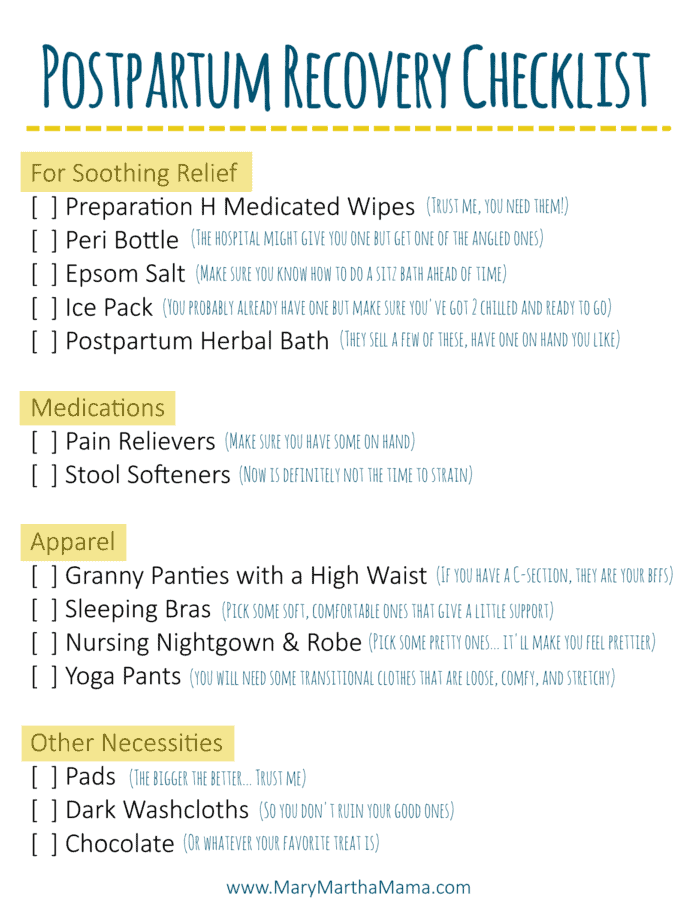 How to Prepare for Postpartum Recovery – Mary Martha Mama