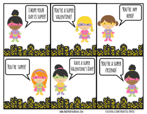 Free Printable Super Hero Valentines – Mary Martha Mama
