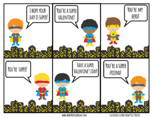 Free Printable Super Hero Valentines – Mary Martha Mama