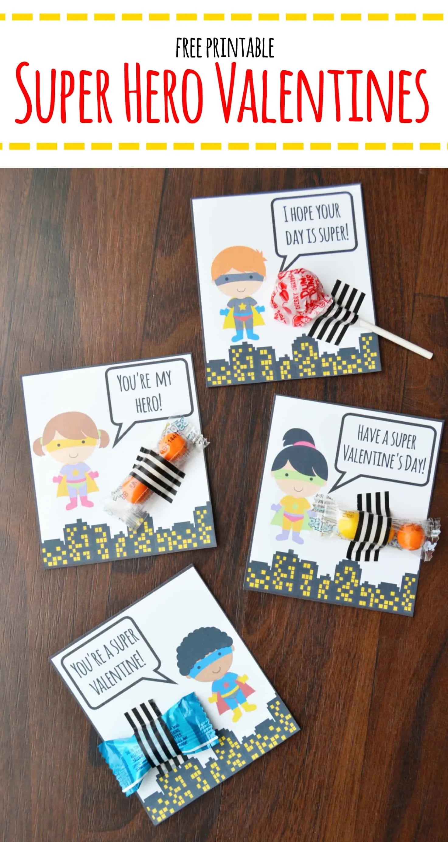 Free Printable Super Hero Valentines – Mary Martha Mama