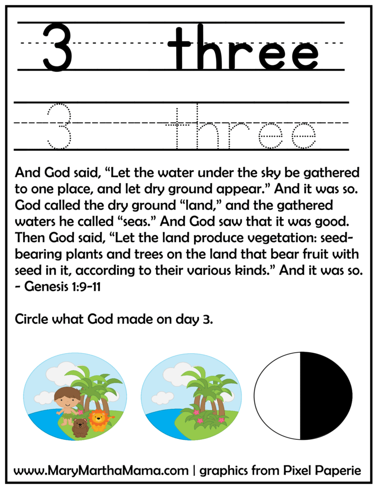 Creation Story for Kids [Free Printable Activities] – Mary Martha Mama