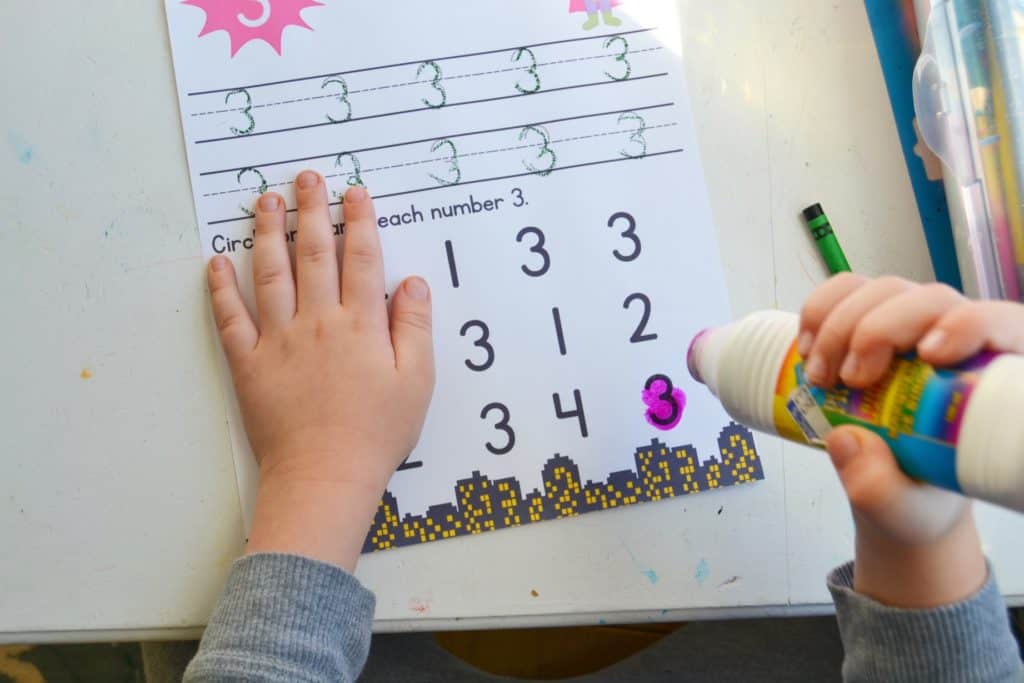 Super Hero Preschool Number Worksheets [Numbers 1-10] – Mary Martha Mama