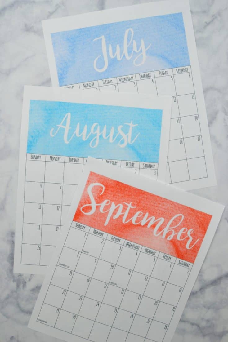 Printable 2019 Calendars to Get You Organized this Year | Mary Martha Mama