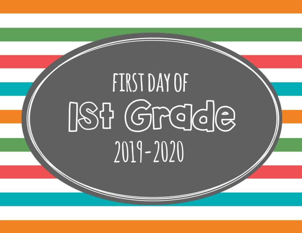 Printable First Day of School Signs 2019 – Mary Martha Mama