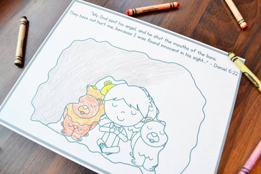Daniel and the Lions' Den Coloring Page – Mary Martha Mama