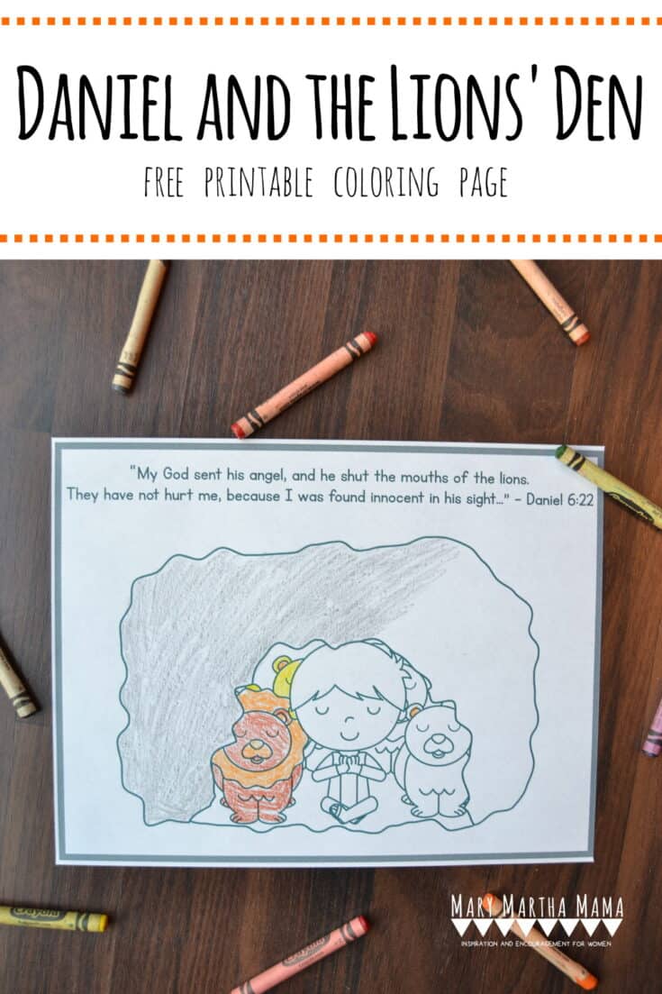 Daniel and the Lions' Den Coloring Page – Mary Martha Mama