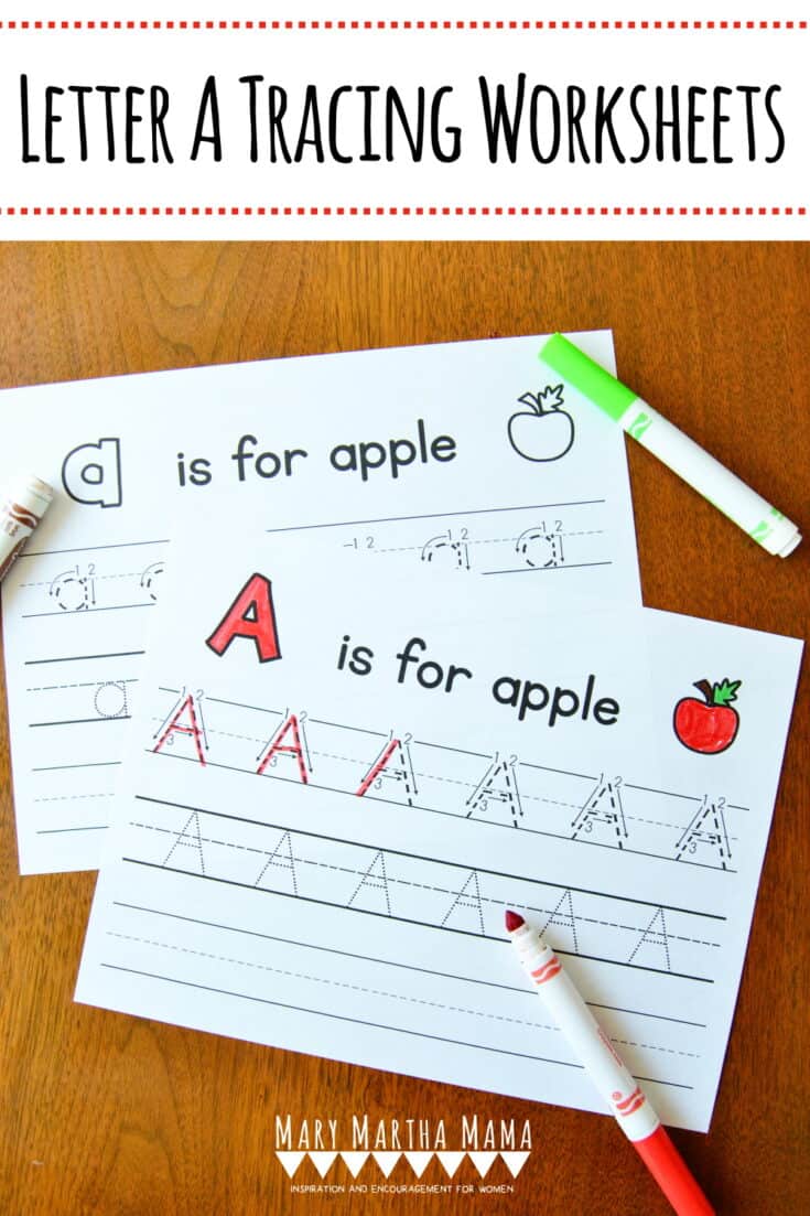 Letter A Tracing Worksheets - Free Printable PDFs – Mary Martha Mama
