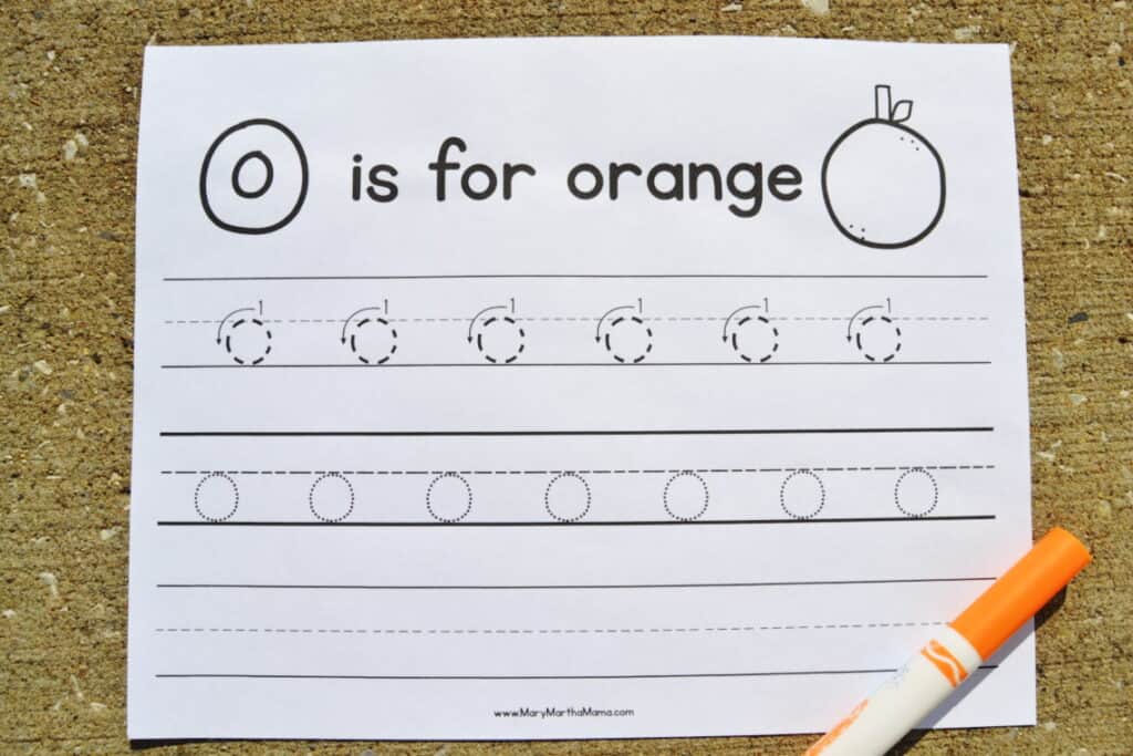 Letter O Tracing Worksheets – Mary Martha Mama
