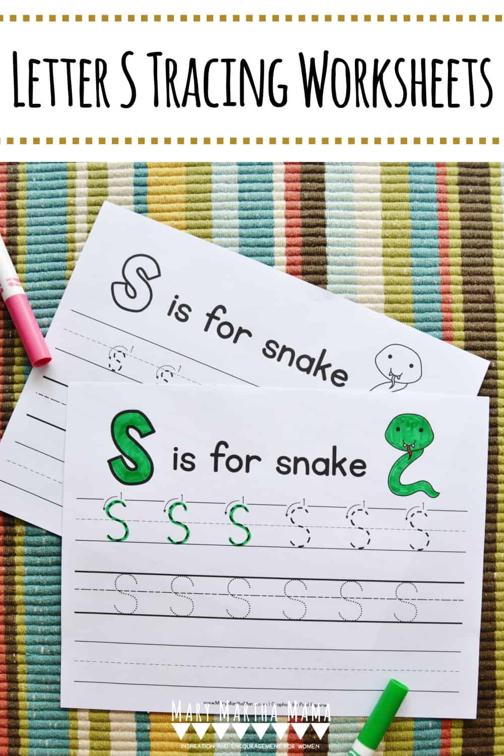 Letter S Tracing Worksheets Mary Martha Mama