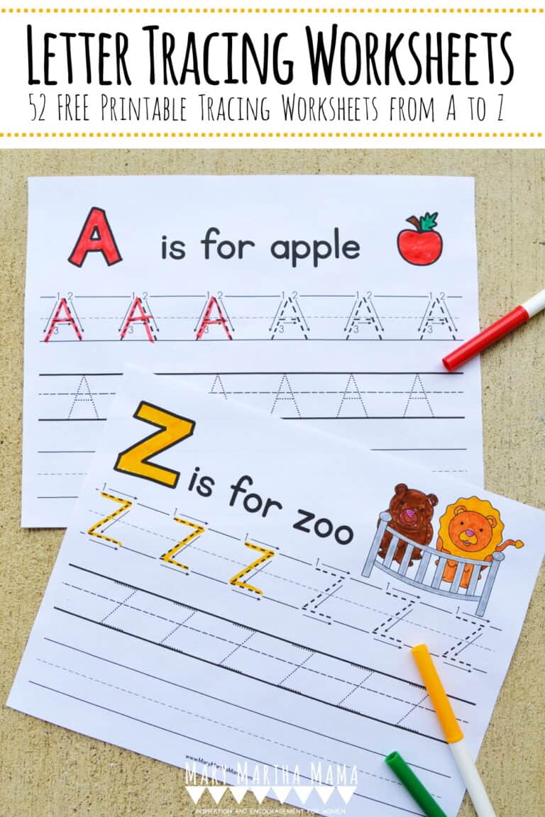 Letter Tracing Worksheets [Free Handwriting Practice] – Mary Martha Mama