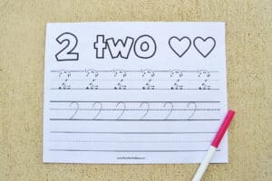 Number 2 Tracing Worksheet – Mary Martha Mama