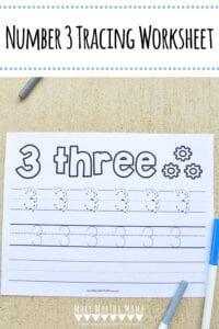 Number 3 Tracing Worksheet – Mary Martha Mama