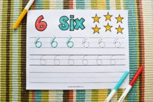 Number 6 Tracing Worksheet – Mary Martha Mama