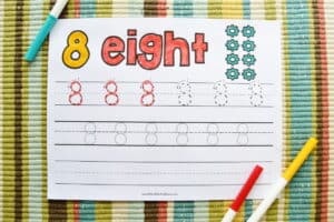 Number 8 Tracing Worksheet – Mary Martha Mama