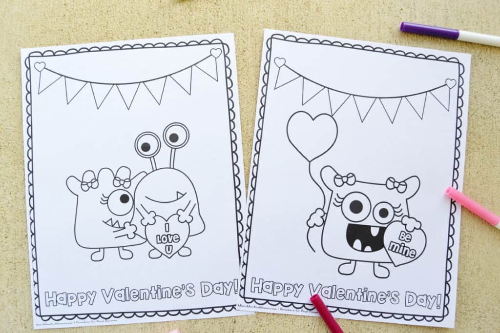 Valentine's Day Coloring Pages – Mary Martha Mama
