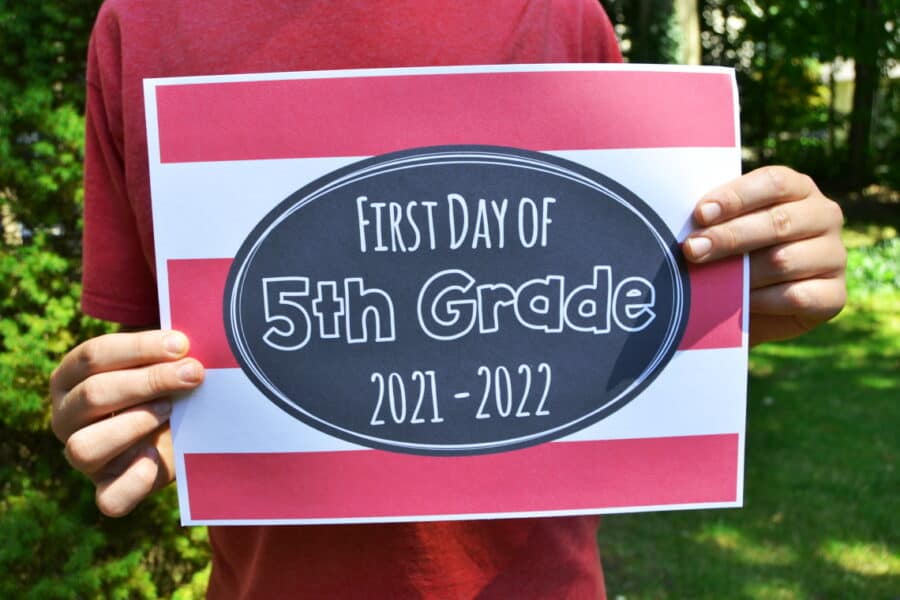 Free Printable First Day of School Signs 2021 – Mary Martha Mama