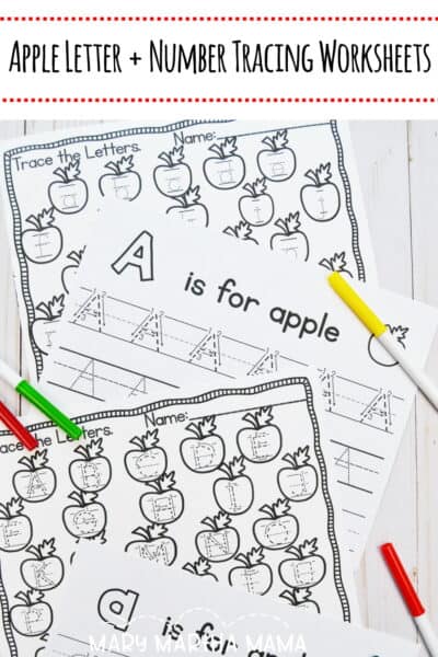 Apple Letter Tracing Pages – Mary Martha Mama