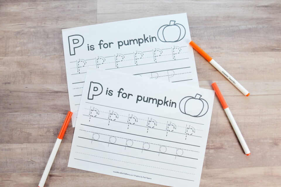 P is for Pumpkin Letter Tracing – Mary Martha Mama