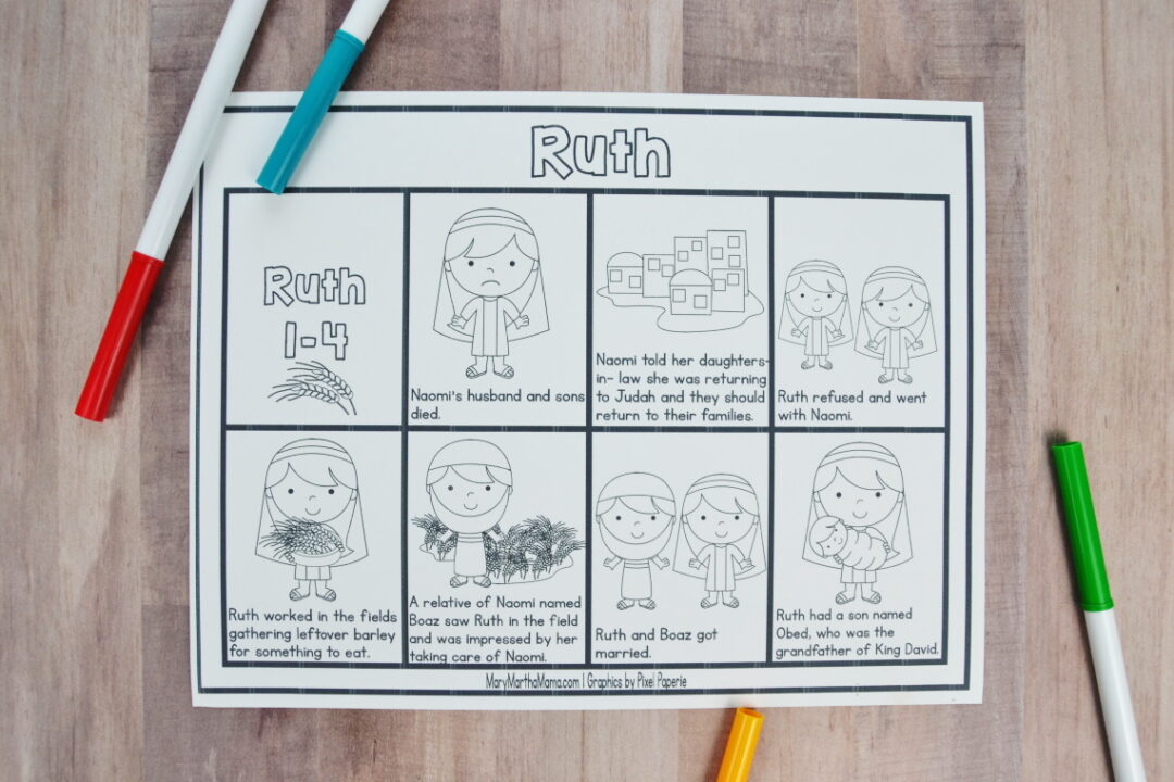 Ruth and Naomi Coloring Pages – Mary Martha Mama