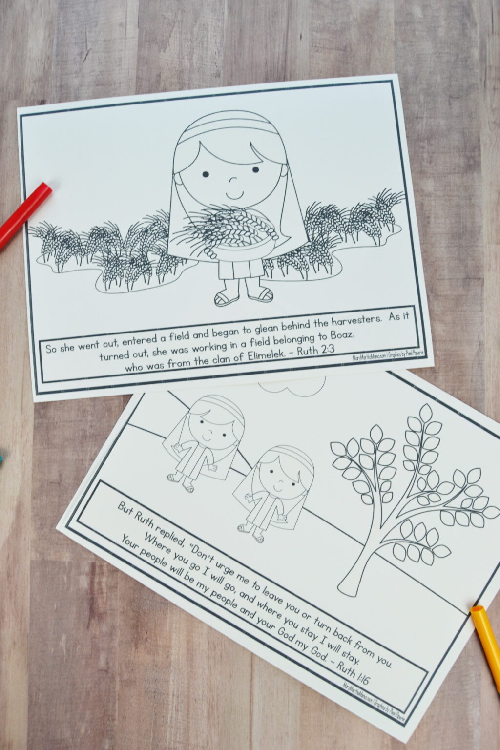 Ruth and Naomi Coloring Pages – Mary Martha Mama