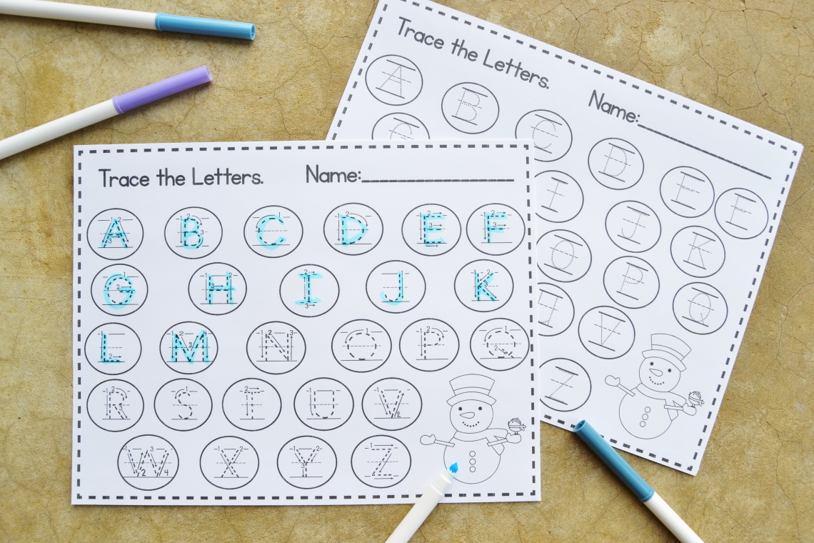 Snowball Letter Tracing Printables – Mary Martha Mama