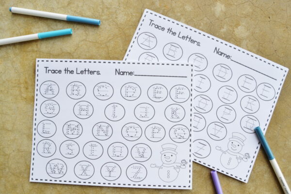 Snowball Letter Tracing Printables – Mary Martha Mama