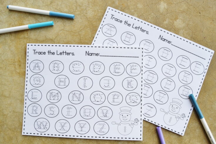 Snowball Letter Tracing Printables – Mary Martha Mama