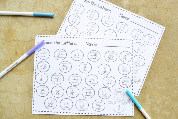 Snowball Letter Tracing Printables – Mary Martha Mama