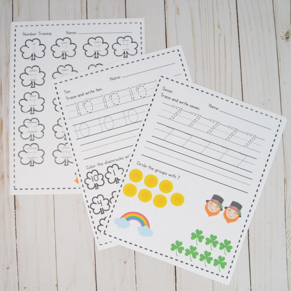 St. Patrick's Day Math Worksheets for Kindergarten – Mary Martha Mama