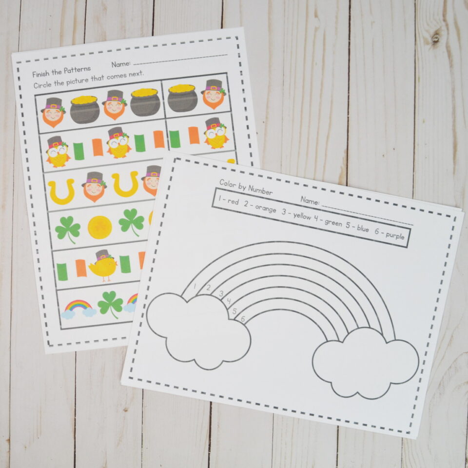 St. Patrick's Day Math Worksheets for Kindergarten – Mary Martha Mama