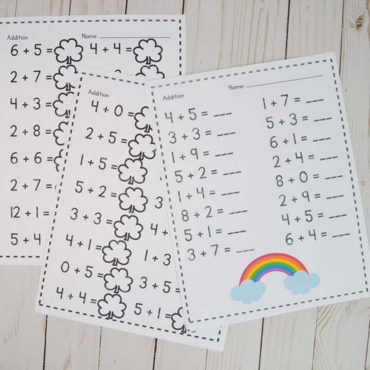 St. Patrick's Day Math Worksheets for Kindergarten – Mary Martha Mama