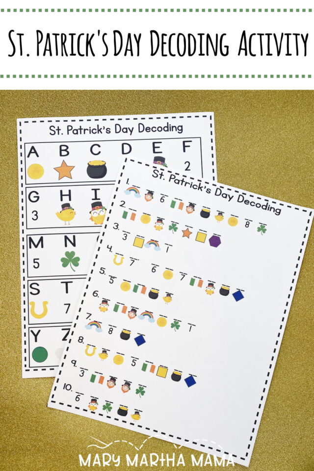 St. Patrick's Day Decoding Activity – Mary Martha Mama