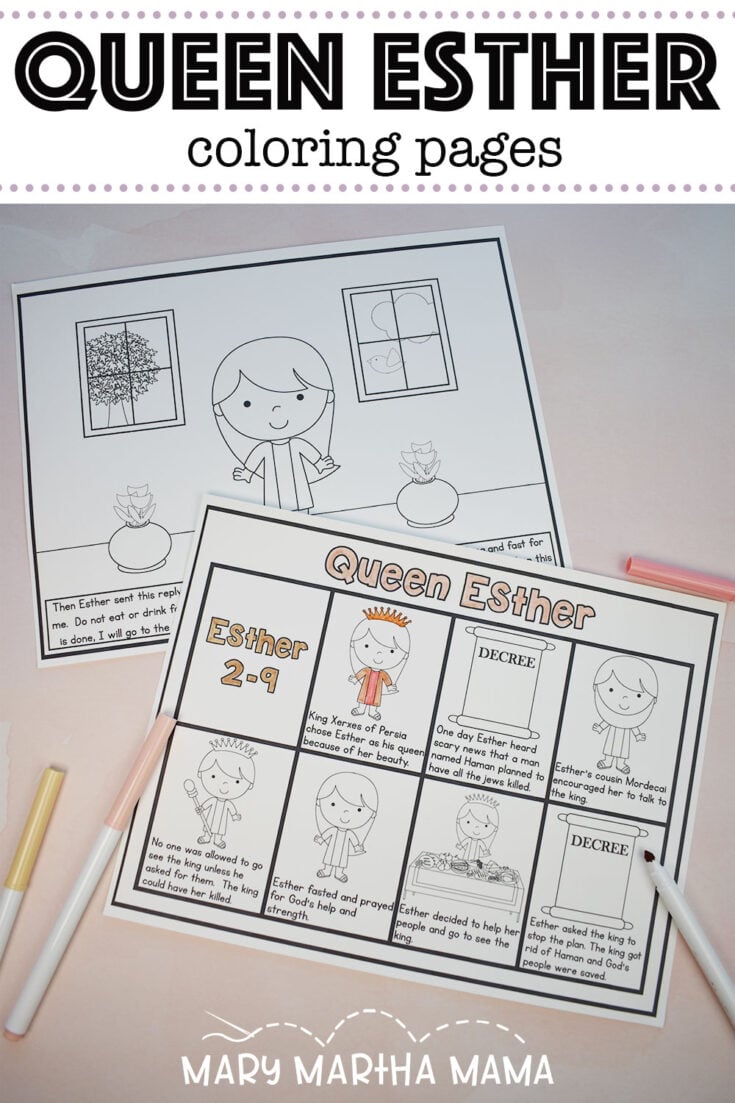 Coloring Pages of Queen Esther – Mary Martha Mama