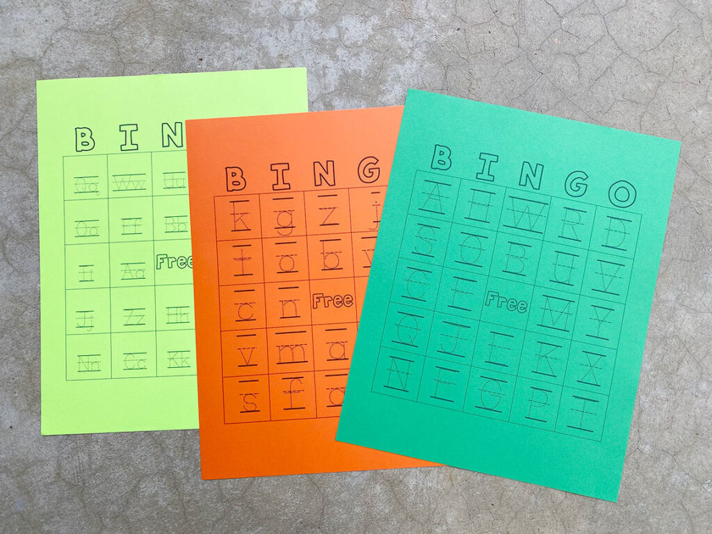 Tracing Alphabet Bingo Cards – Mary Martha Mama