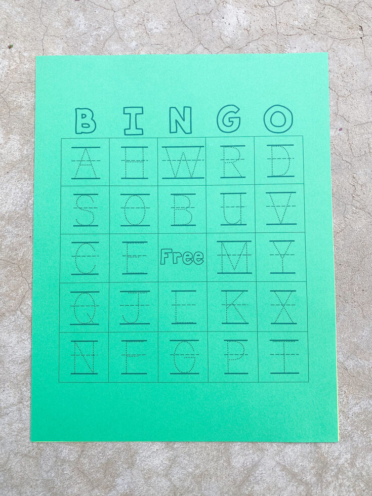 Tracing Alphabet Bingo Cards – Mary Martha Mama