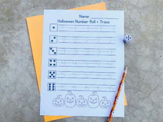 Halloween Number Roll and Trace Activity – Mary Martha Mama
