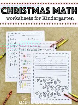Christmas Math Worksheets for Kindergarten – Mary Martha Mama