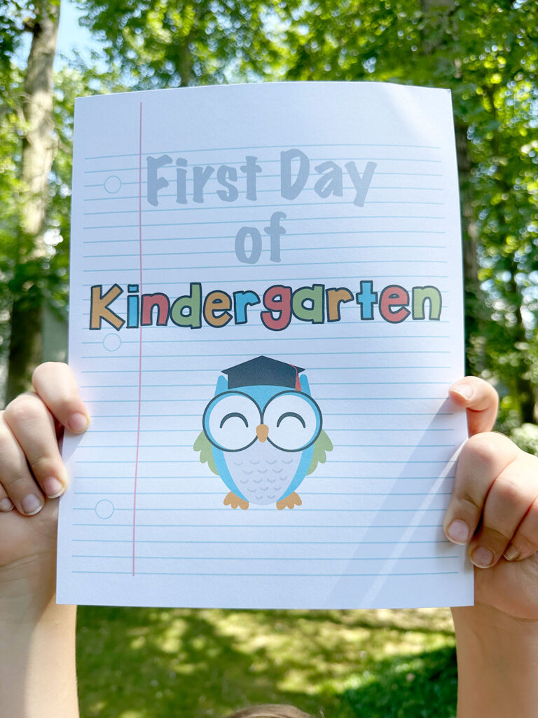First Day of Kindergarten Sign Printable – Mary Martha Mama