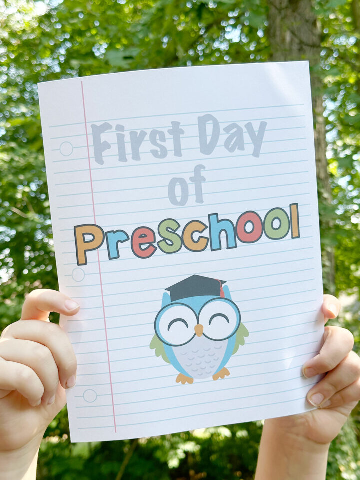 First Day of Preschool Sign Printable – Mary Martha Mama