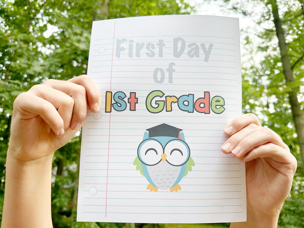 First Day of 1st Grade Sign – Mary Martha Mama