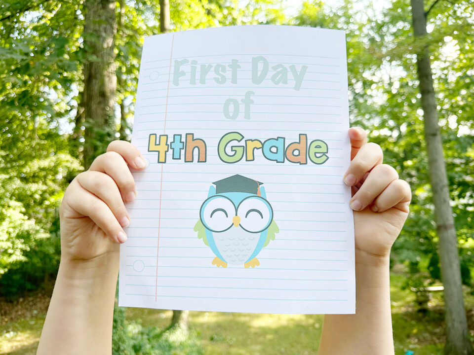 First Day of 4th Grade Sign – Mary Martha Mama