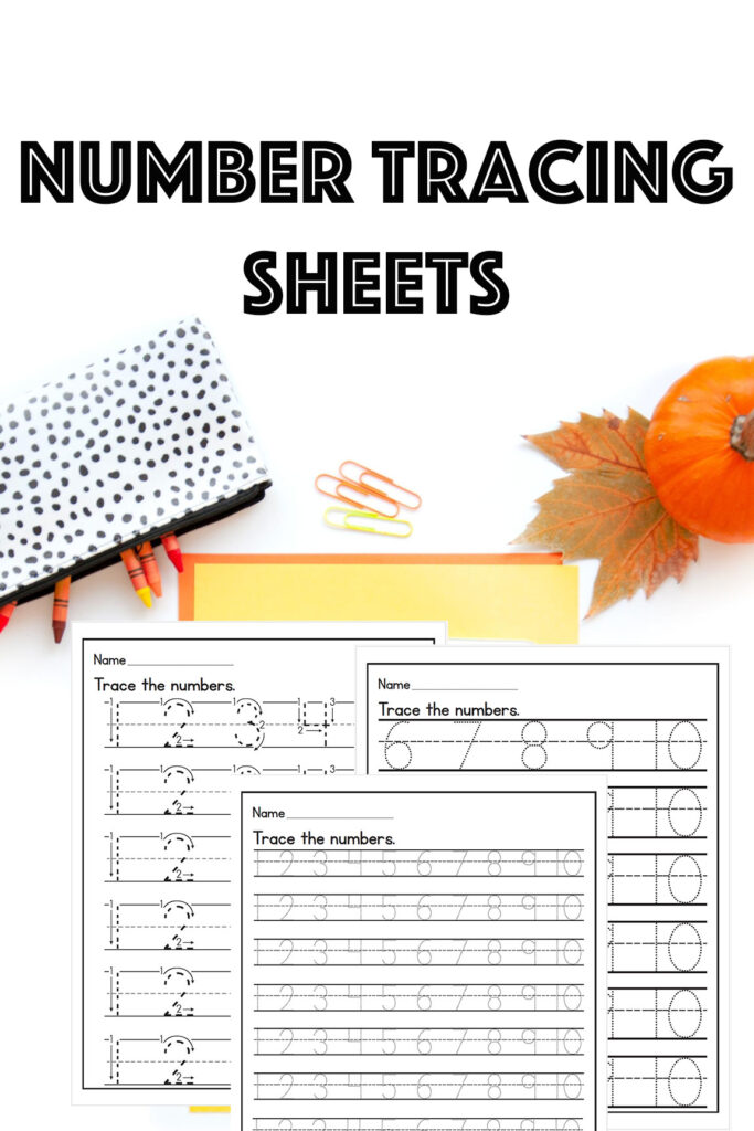Number Tracing Sheets – Mary Martha Mama